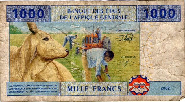 Money Zoo - Central African CFA, 1000 Francs, 2002